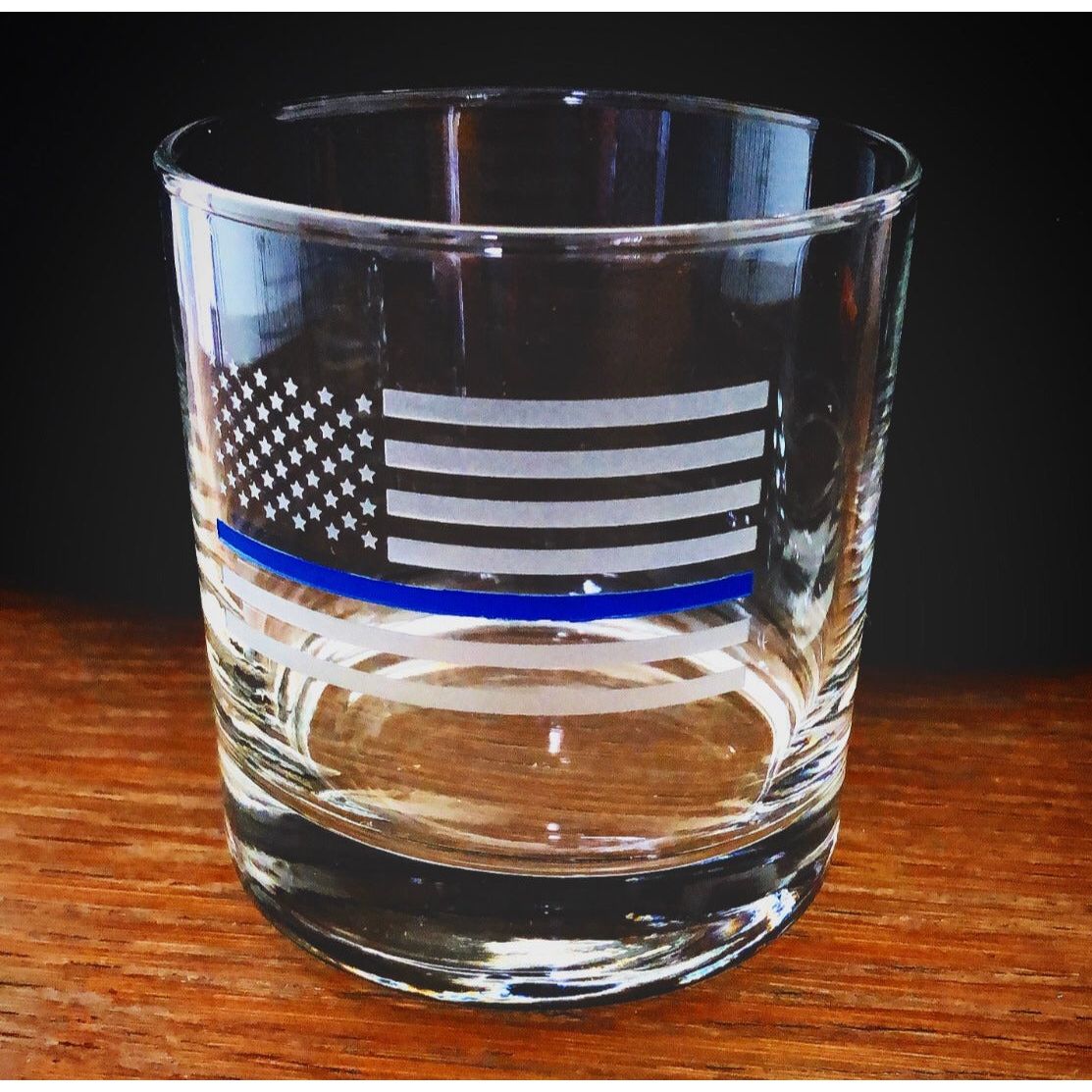 Thin Blue Line Whiskey Glass | Police Officer Gift | Engraved Law ...